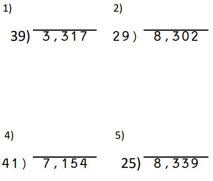 40+ Maths Worksheets - Long Division - Formal Division Questions - Etsy