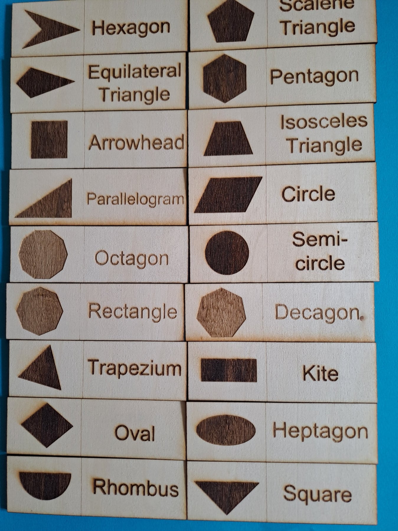 18 Wooden 2D Shape Dominoes - 18 Shape Tiles - Maths Games - Shape and ...