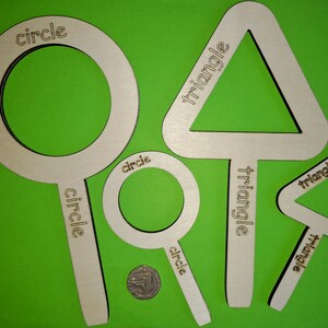 EYFS Wooden Shape Hunter 4 Different Designs Square, Circle, Rectangle ...