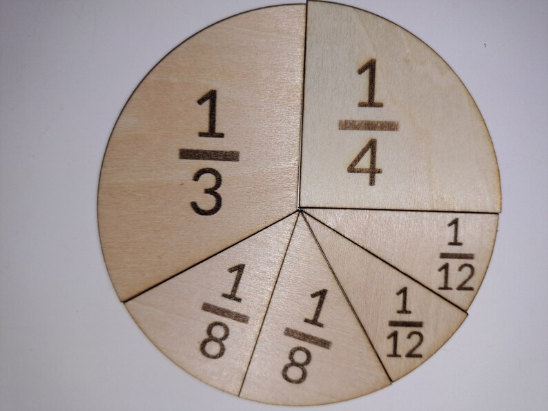 10 Wooden Pie Circle Fractions - 8cm Fractions Pie Discs - Laser Cut ...