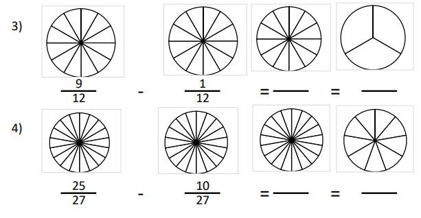 40+ Fraction Sheets Add and Subtract With Diagrams to Help - Etsy