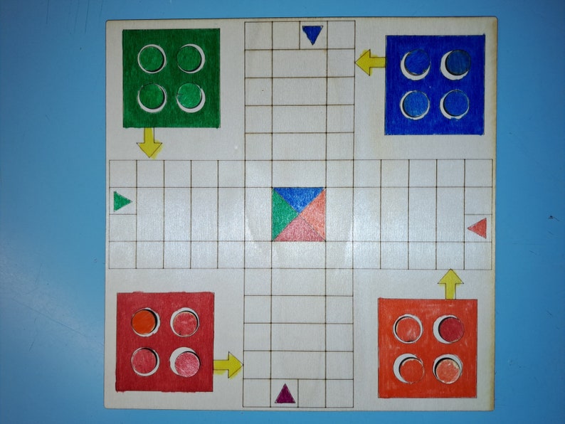 DIY Wooden Ludo Board and Counters Colour Your Own Board is 19cm by ...