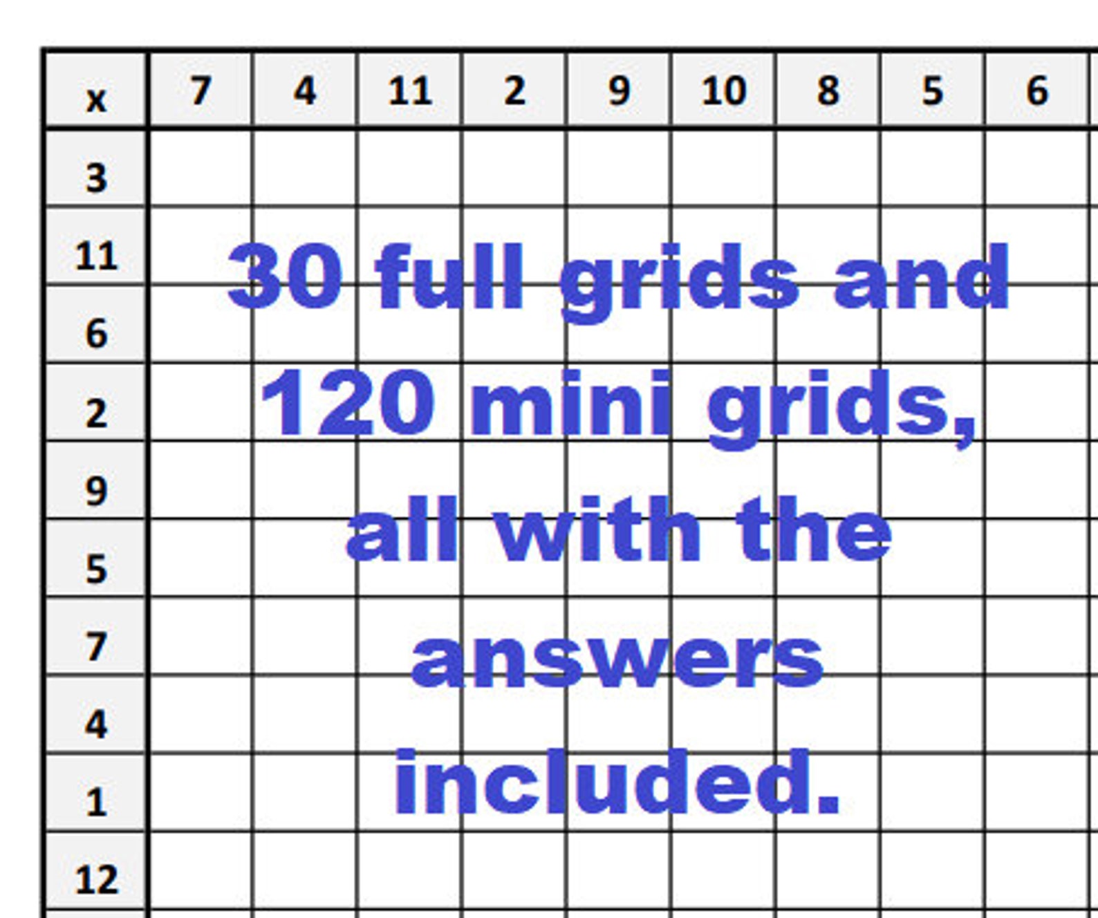 Times Table Grid Square Maths Worksheets 15 Math Pages of PDF Printable ...