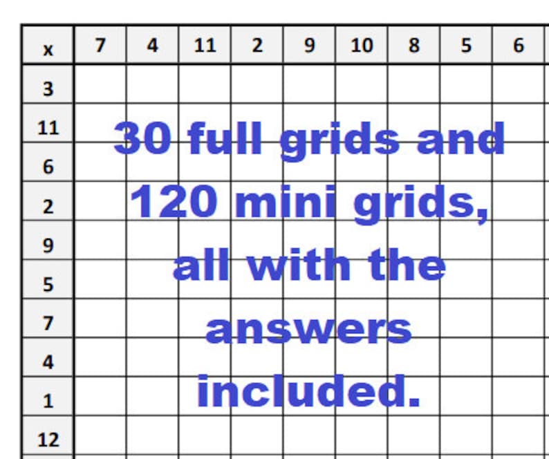 Times Table Grid Square Maths Worksheets - 15 Math Pages of PDF ...