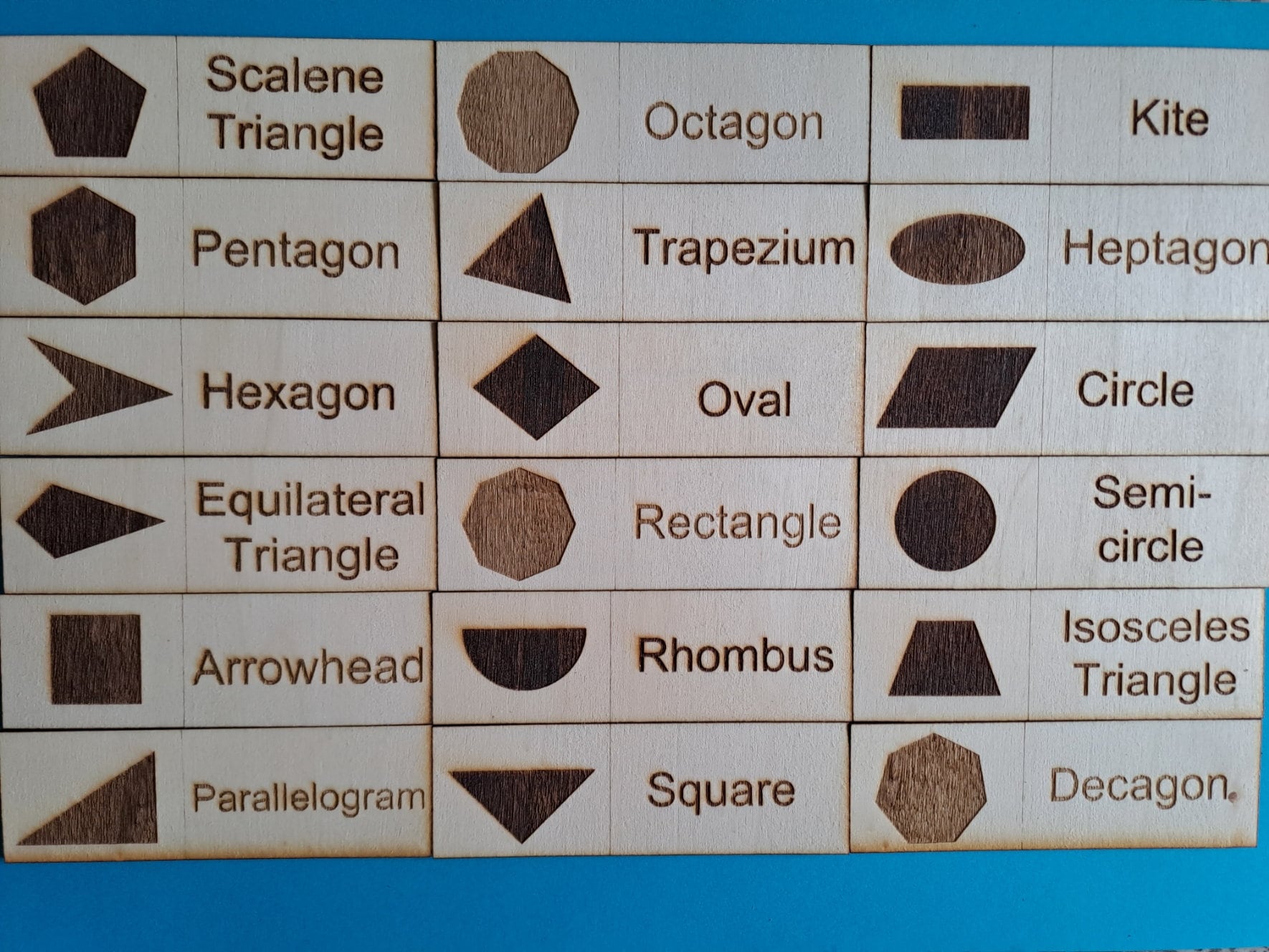 18 Wooden 2D Shape Dominoes - 18 Shape Tiles - Maths Games - Shape and ...