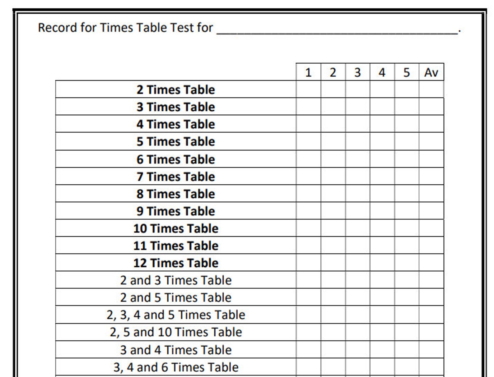 150 A4 Pages Times Table Test Book PDF Files to Print - Etsy