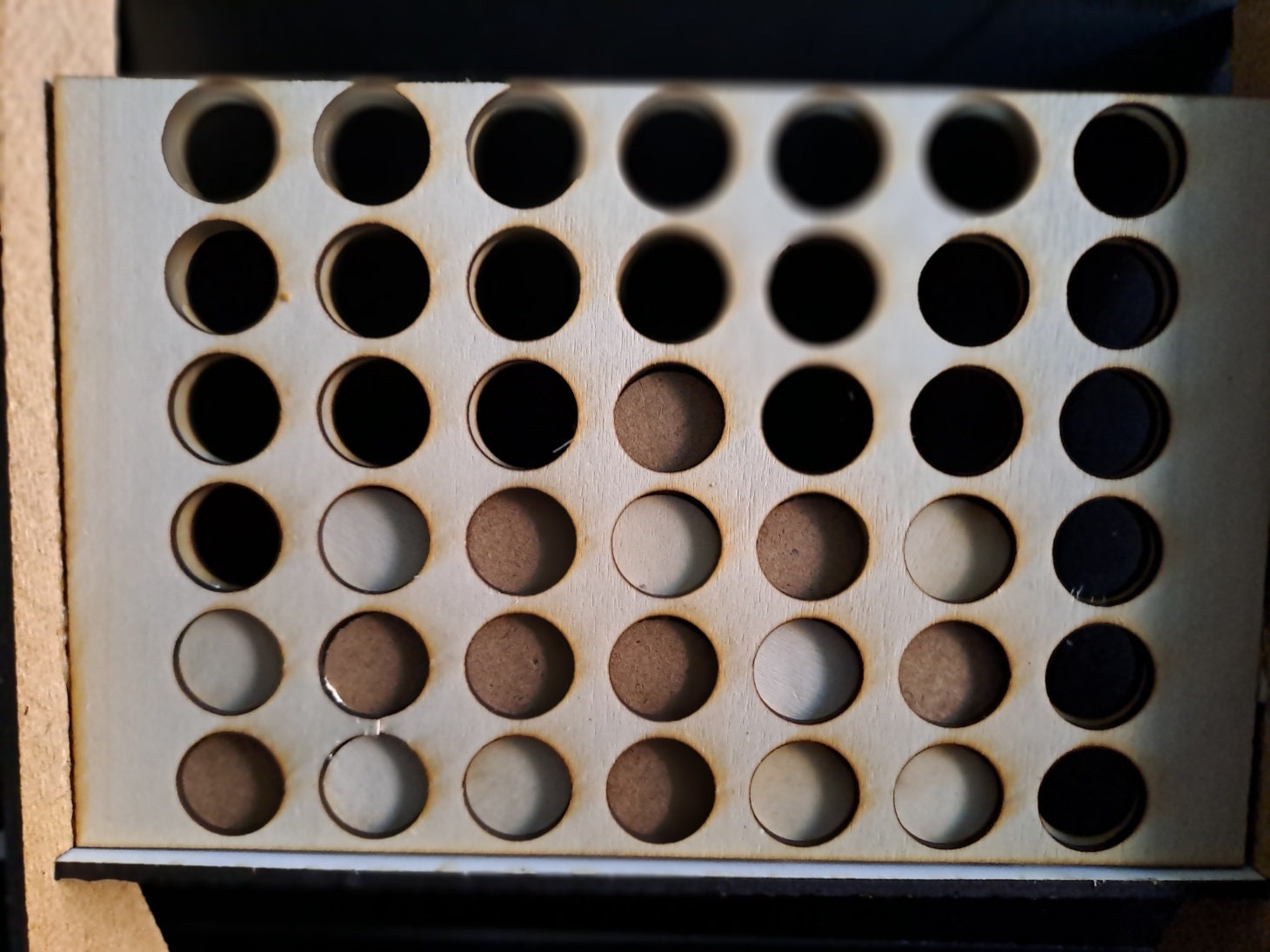 Wooden 4 in Line to Win Game - Board is Around A5 in Size - Counters ...