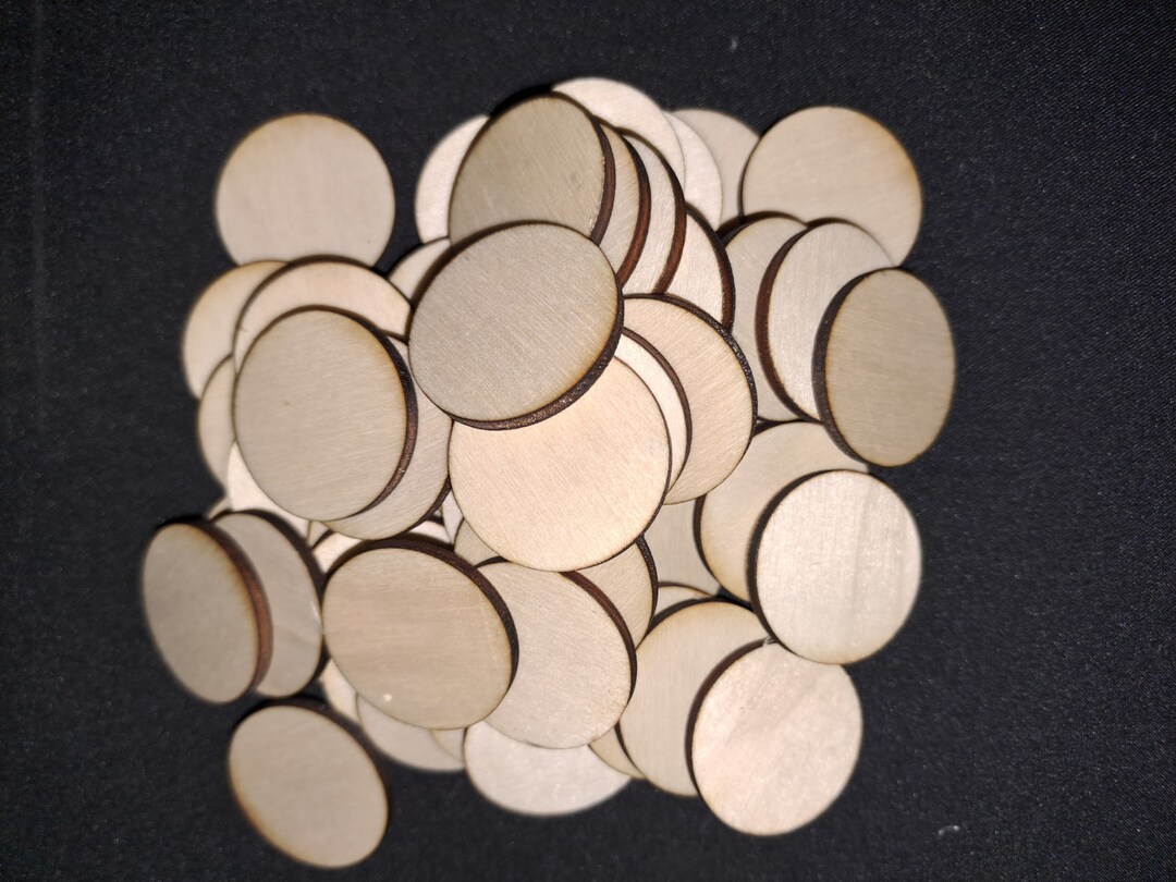 Pack of 50 24mm by 2mm Wooden Counters Can Write Own With - Etsy