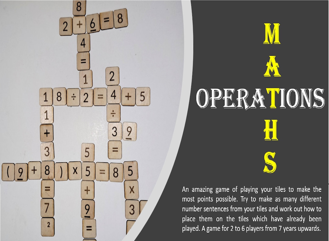 Maths Operation Tile Game - Learning Whilst Playing, 2 to 6 Players, 7 ...