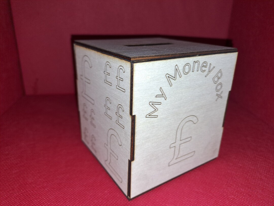DIY Wooden Money Box - 9cm Cube - Provided as a Flat Pack, Ready to ...