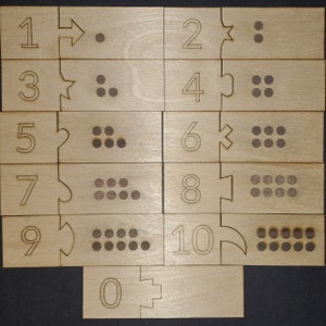Wooden 1 to 10 Number Puzzle Tiles -unique Puzzle Pieces Mean That You ...