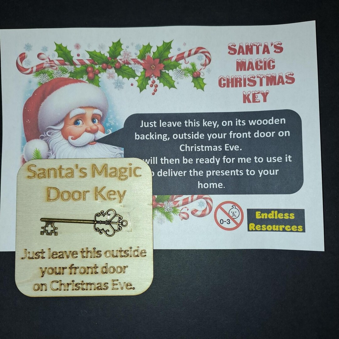 Santa's Magic Door Key Ornament Ready for Christmas Eve Children and ...