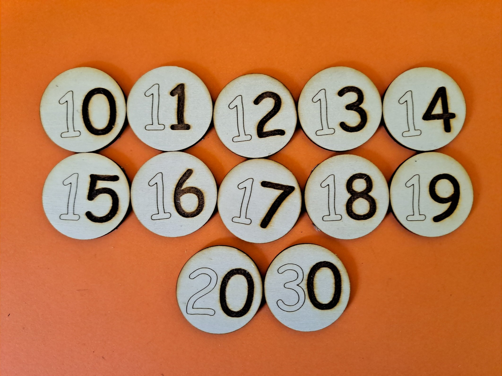 Letters, Numbers, Dotty and Numicon - 3cm Diameter Wooden Tiles ...