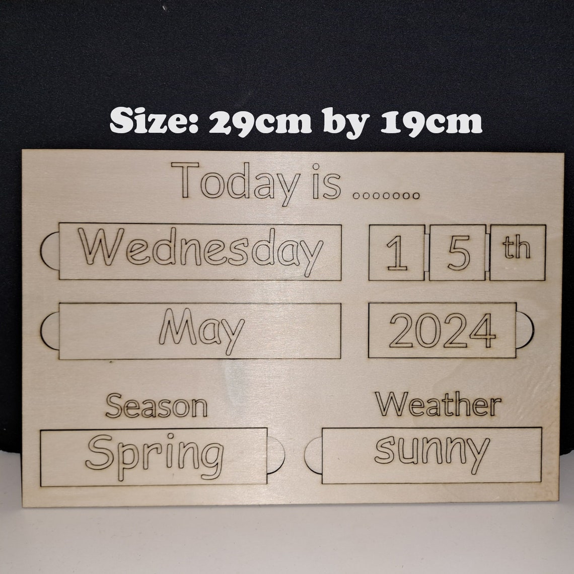 EYFS Wooden Calendar for School and Home Use Day Month Year and Date ...