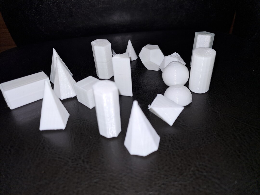 3D Solids Sets; Either 6 Prisms, 5 Pyramids, 5 Platonic Solids and 2 ...