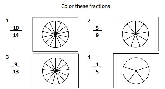 10 Fraction Pie Math Worksheets - Colouring in Fractions - USA and UK ...