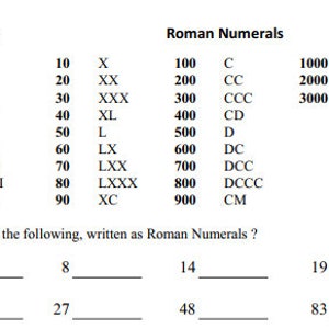 Roman Numerals Worksheets - Key Stage 2 Maths - Years 3 to 6 - Etsy