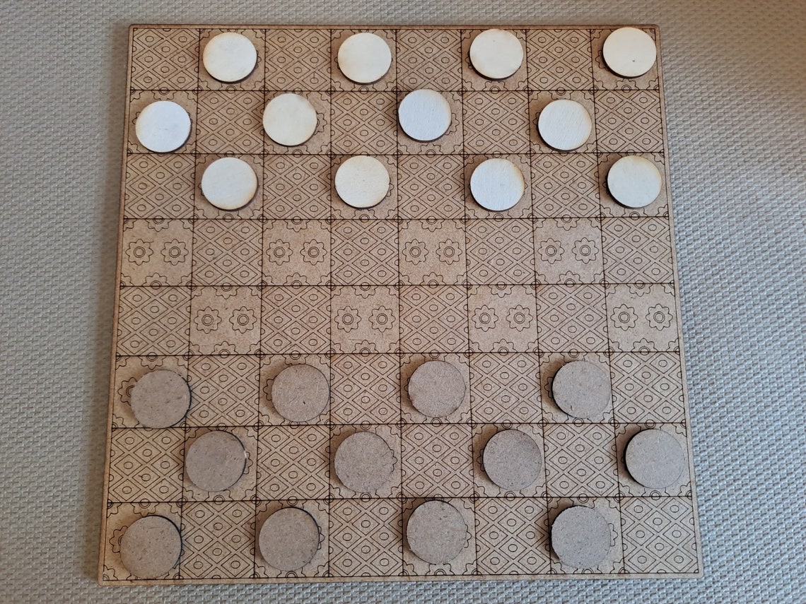 Wooden Draughts Board and Counters Checkers Board is 20cm by - Etsy