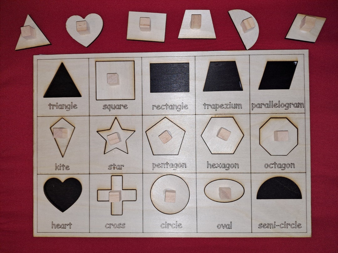 5 Different Varied Shape Slot Boards - Simple Wooden 2D Shapes - Maths ...