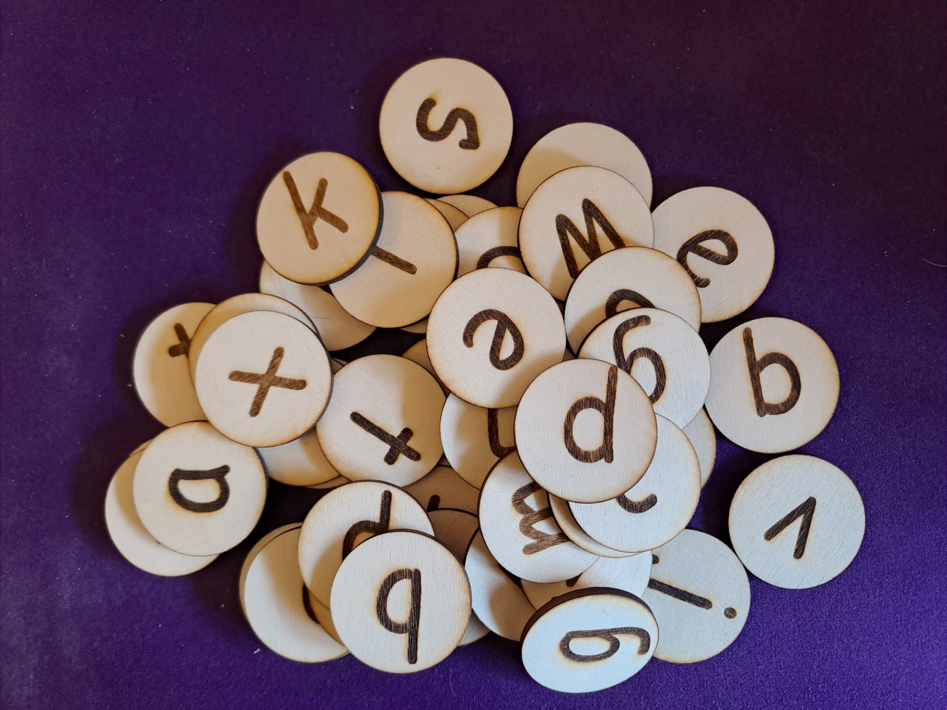 Letters, Numbers, Dotty and Numicon - 3cm Diameter Wooden Tiles ...