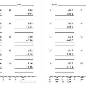 300 Maths Worksheets for Formal Addition, Subtraction, Multiplication ...
