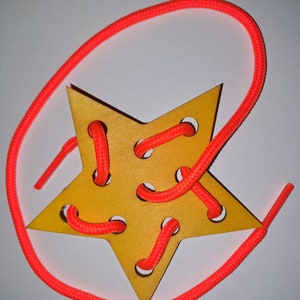 EYFS Set of 6 Threading Shapes - Simple Wooden 2D Shapes - Maths Shapes ...