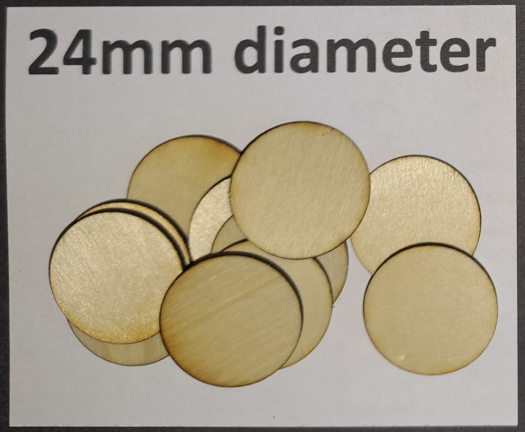 Pack of 50, 24mm by 2mm Wooden Counters - Can Write Own With Felt Tips ...
