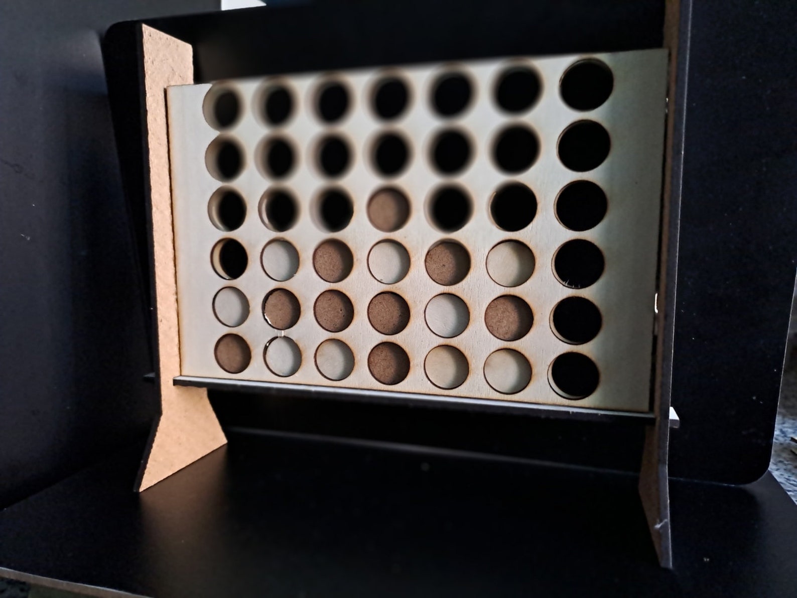 Wooden 4 in Line to Win Game - Board is Around A5 in Size - Counters ...