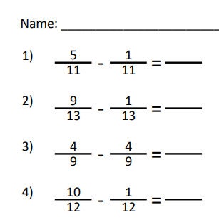 40 Fraction Worksheets for Addition and Subtraction - Etsy
