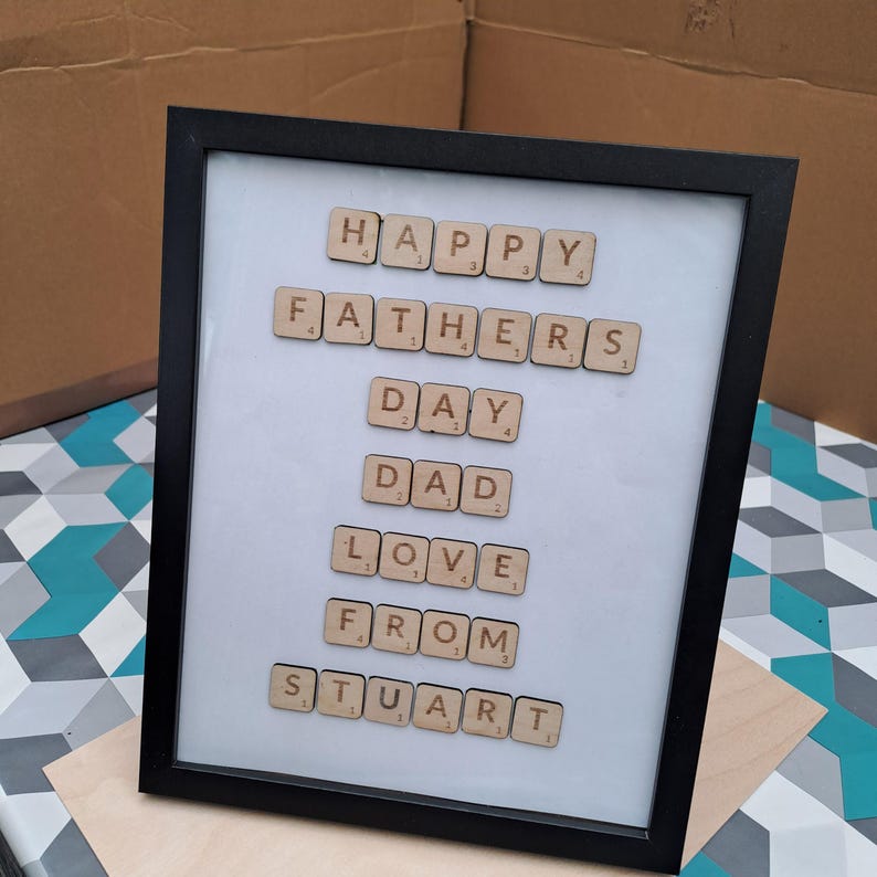 Father's Day Wooden Letter Tile Picture Frame - Assemble Yourself ...