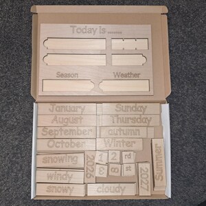 EYFS Wooden Calendar for School and Home Use - Day Month Year and Date ...