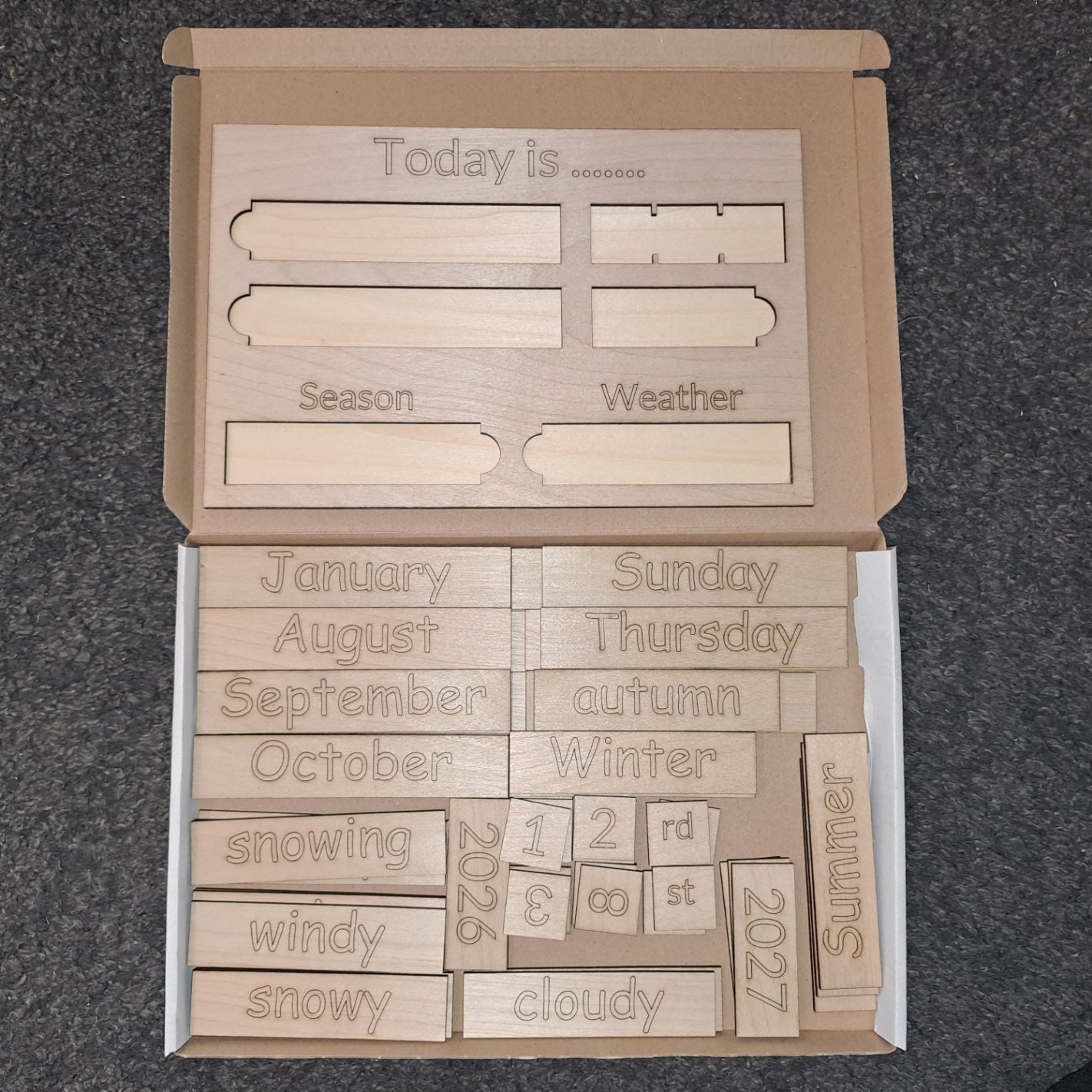 EYFS Wooden Calendar for School and Home Use - Day Month Year and Date ...
