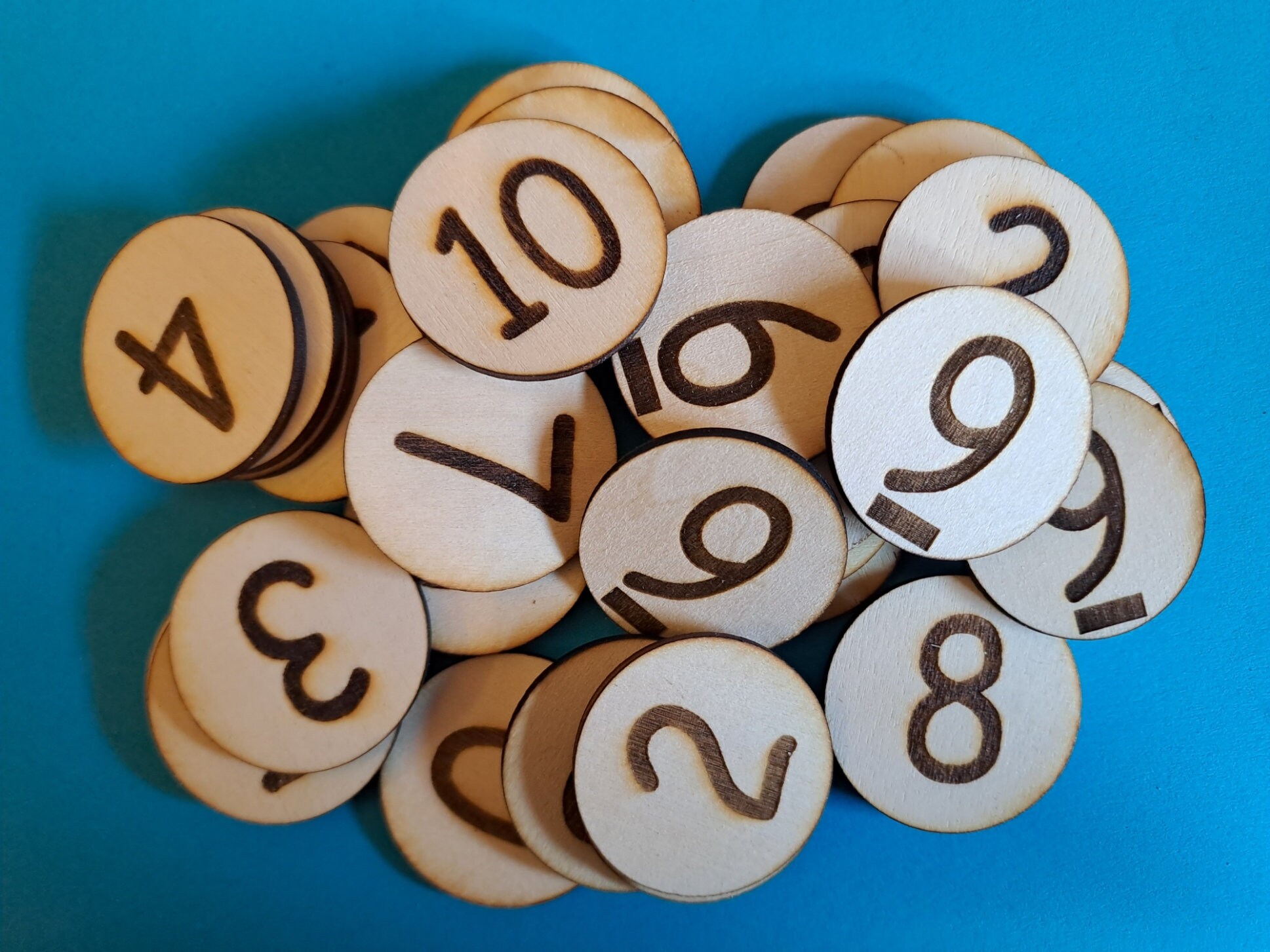 Letters, Numbers, Dotty and Numicon - 3cm Diameter Wooden Tiles ...
