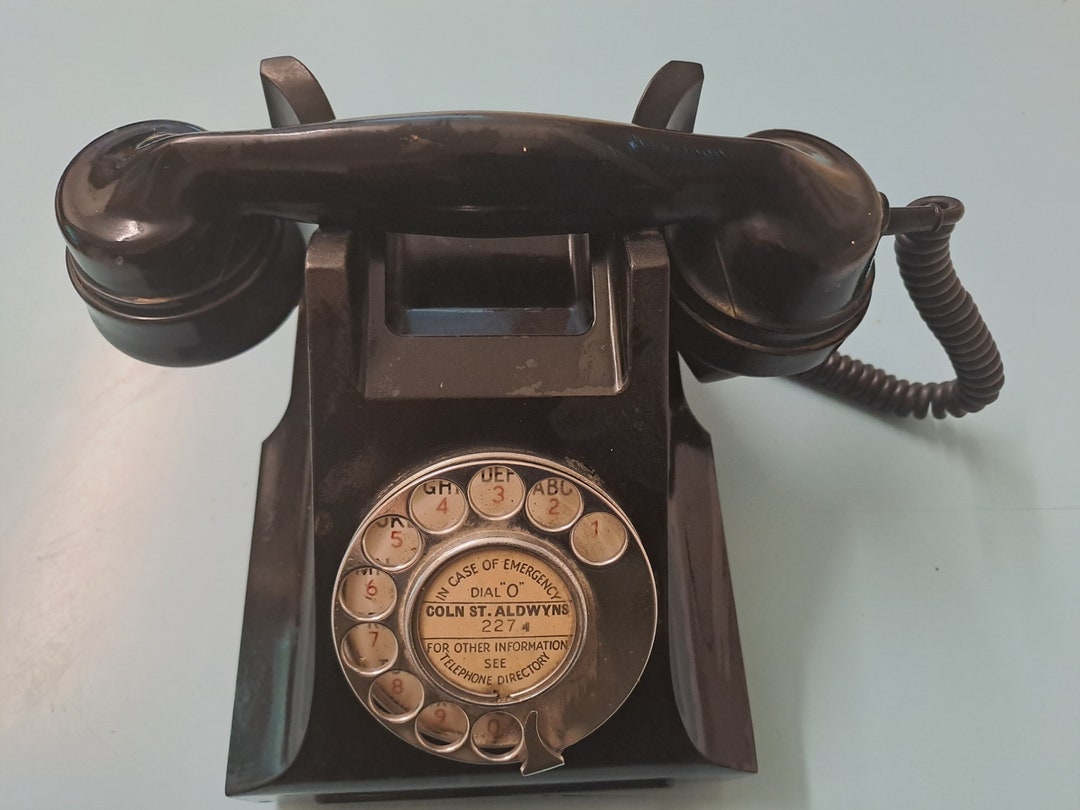 Bakelite Black Phone C1950's Rotary Dial - Etsy