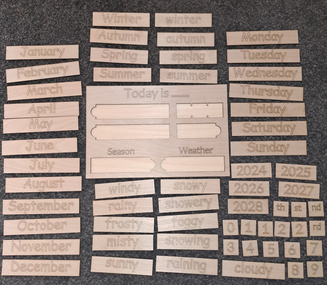 EYFS Wooden Calendar for School and Home Use - Day Month Year and Date ...