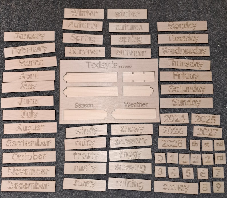 EYFS Wooden Calendar for School and Home Use - Day Month Year and Date ...