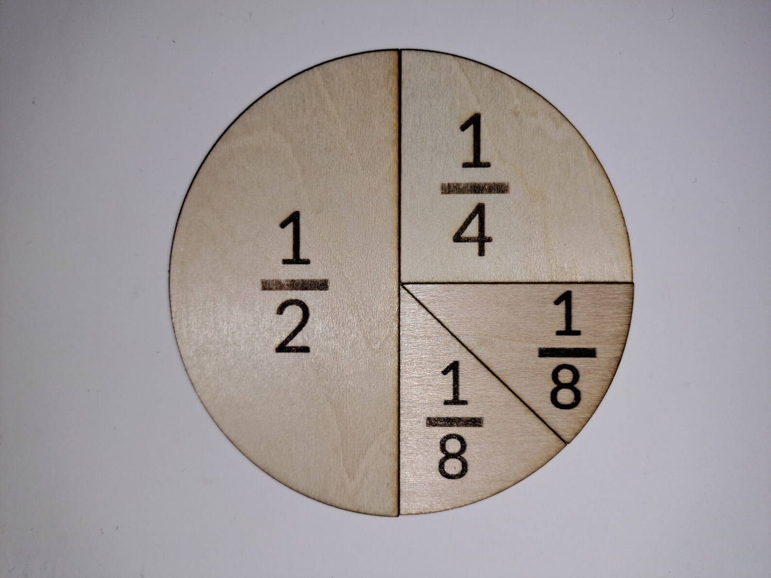 10 Wooden Pie Circle Fractions - 8cm Fractions Pie Discs - Laser Cut ...