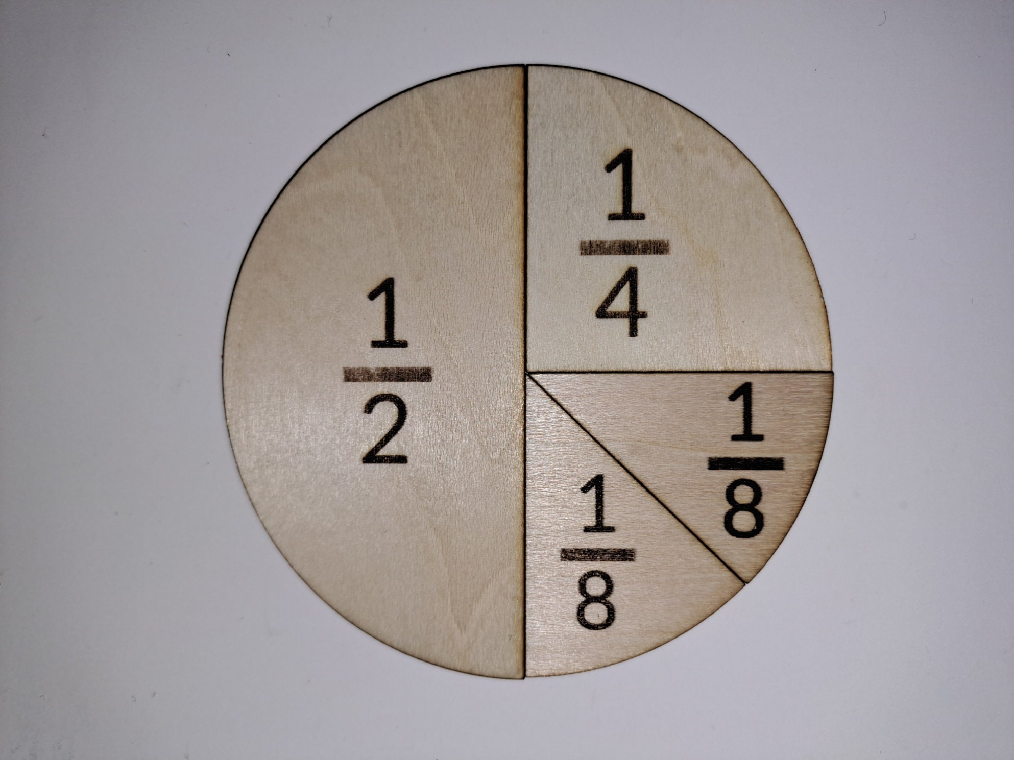 10 Wooden Pie Circle Fractions - 8cm Fractions Pie Discs - Laser Cut ...