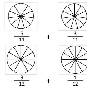 40+ Fraction Sheets Add and Subtract With Diagrams to Help - Etsy