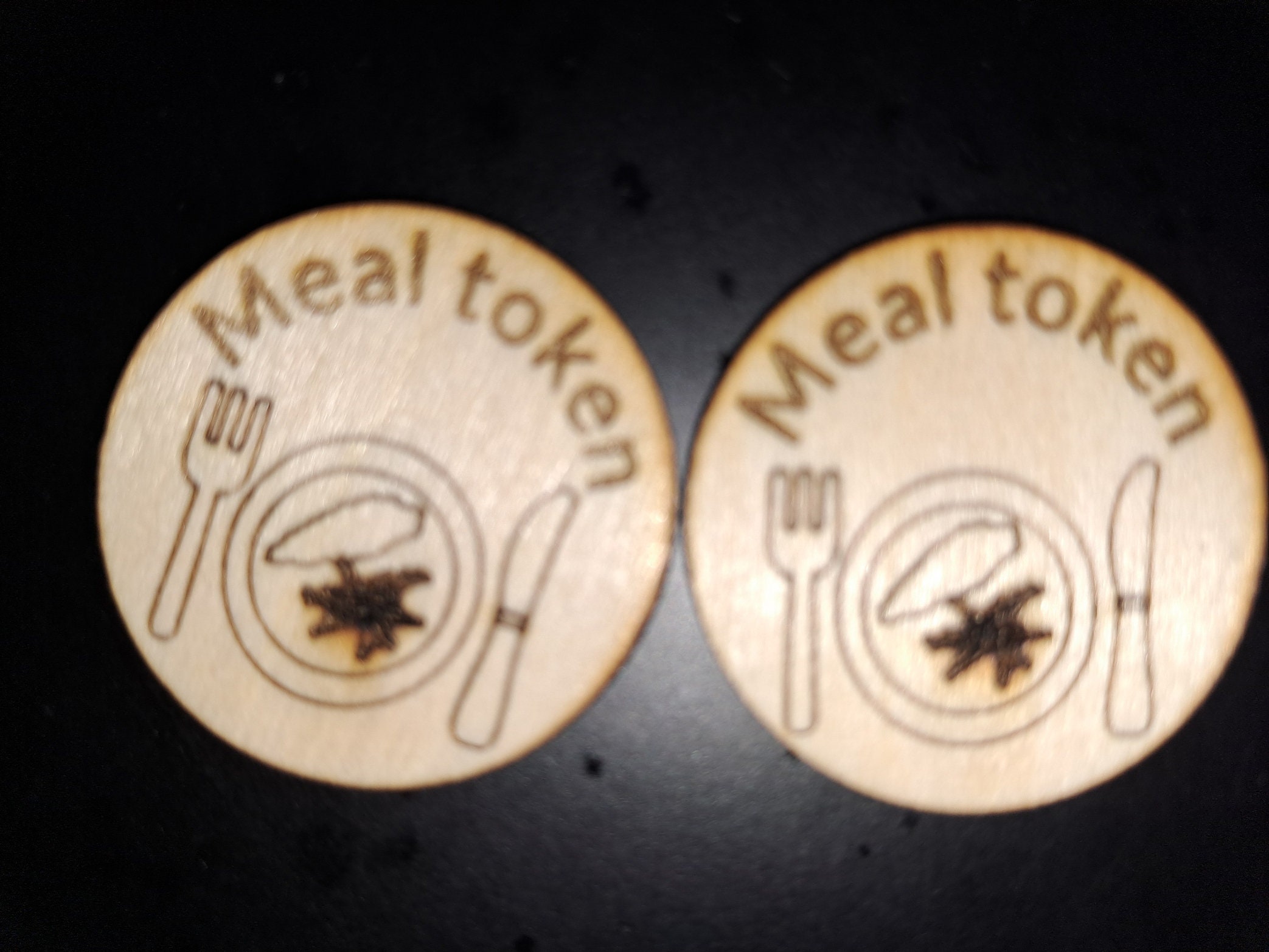 30mm Wooden Drink / Meal Food / Soft Drink Token, Available for ...