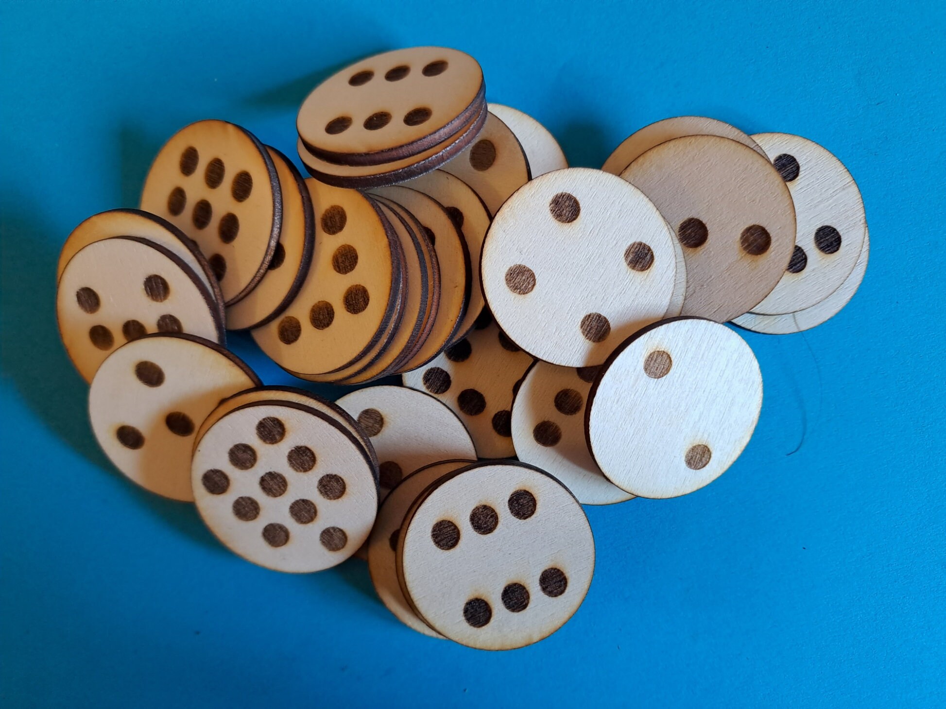 Letters, Numbers, Dotty and Numicon - 3cm Diameter Wooden Tiles ...