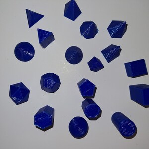 3D Solids Sets; Either 6 Prisms, 5 Pyramids, 5 Platonic Solids and 2 ...