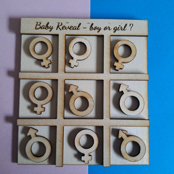 Baby Gender Reveal Tic Tac Toe - Etsy