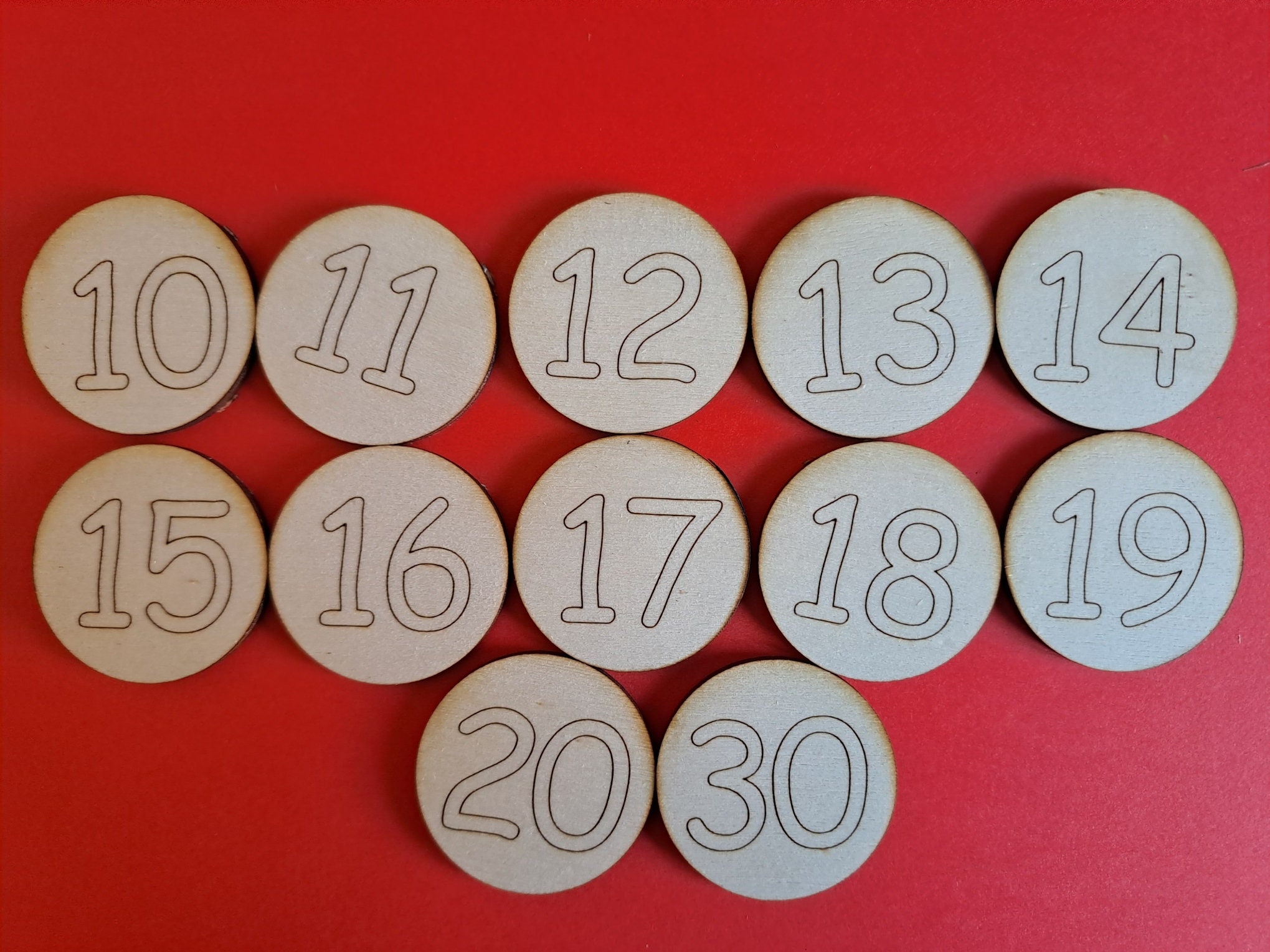 Letters, Numbers, Dotty and Numicon 3cm Diameter Wooden Tiles Alphabet ...