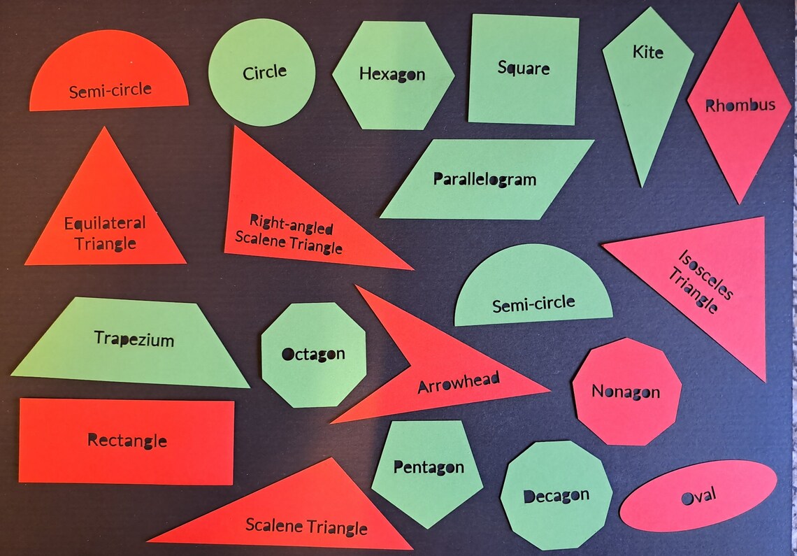 20 Laser Cut 2D Shapes in Various Coloured 80gram A4 Paper or Named on ...