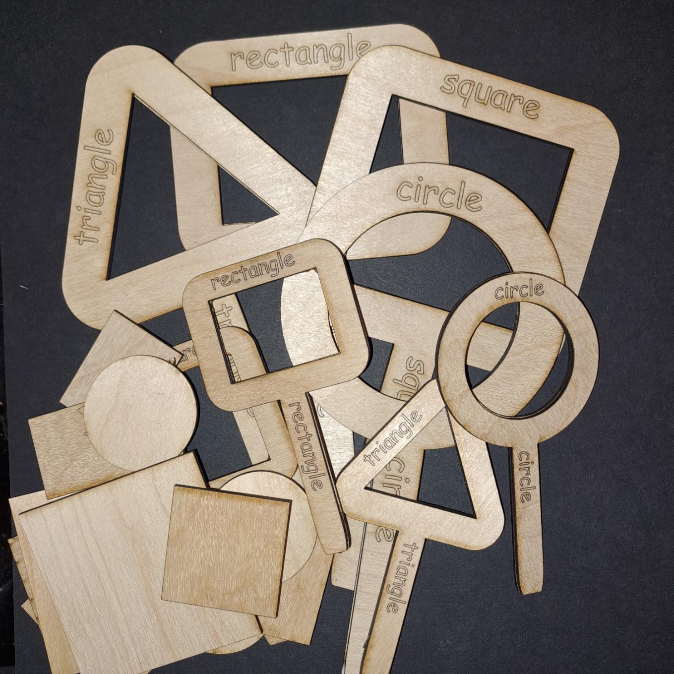 EYFS Wooden Shape Hunter - 4 Different Designs - Square, Circle ...