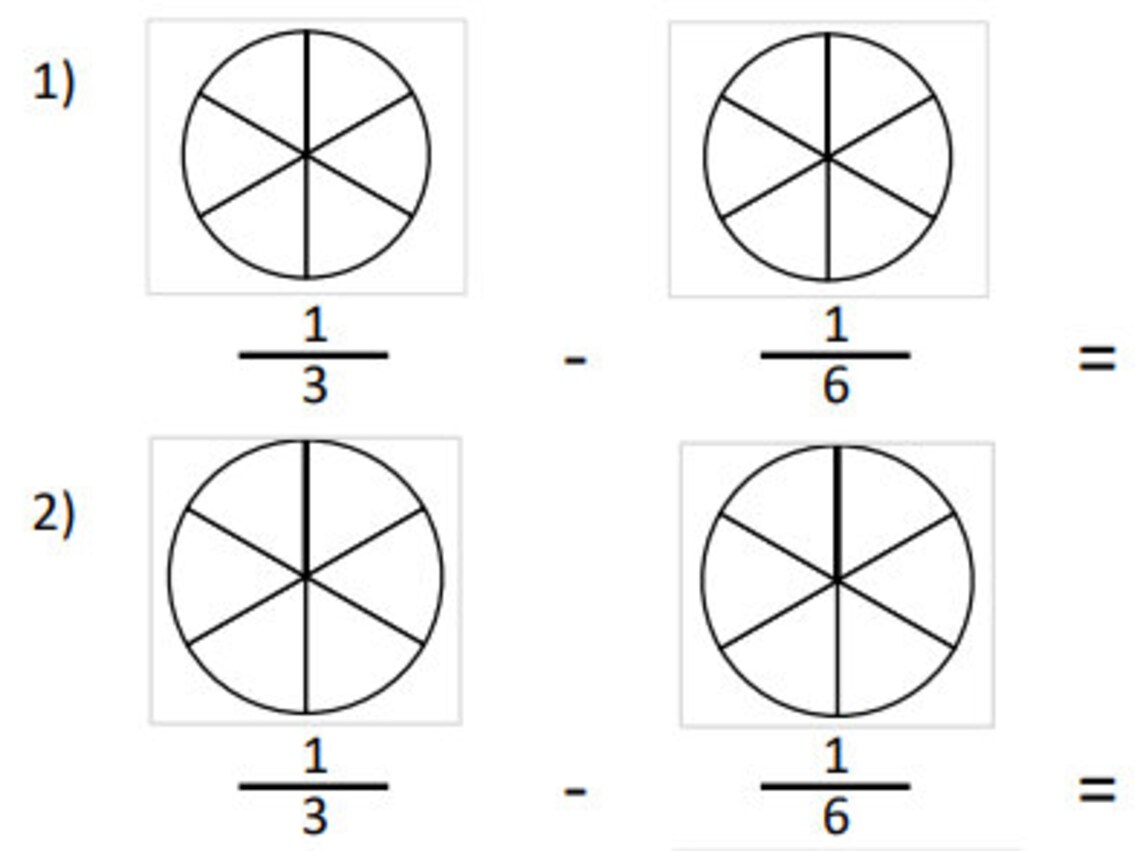40+ Fraction Sheets Add and Subtract With Diagrams to Help - Etsy