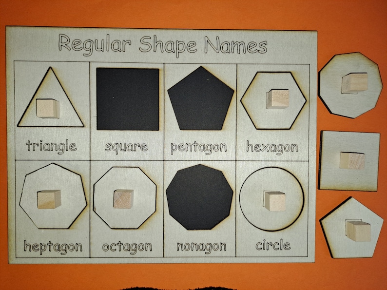 5 Different Varied Shape Slot Boards Simple Wooden 2D Shapes Maths ...