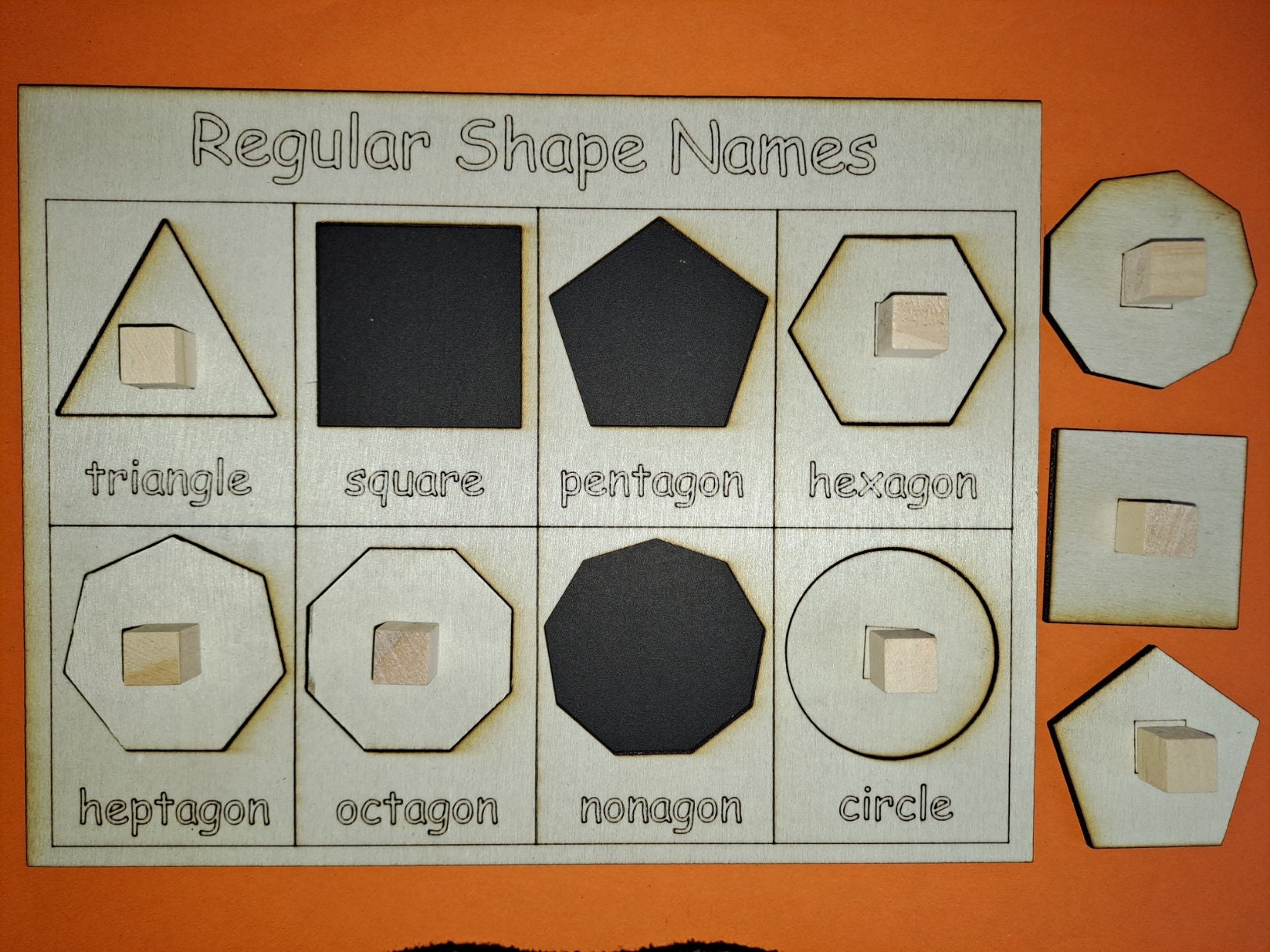 5 Different Varied Shape Slot Boards Simple Wooden 2D Shapes Maths ...