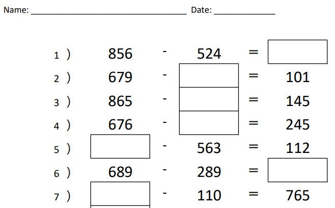 300 Maths Box Worksheets Add, Subtract, Multiply, Divide - Etsy